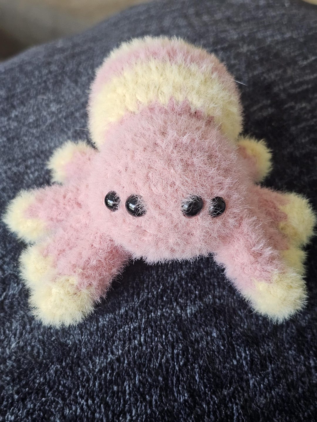 Crochet Spider Plushie/ Cute Fuzzy Spider/ Mini/ Jumping Spider/ Fuzzy ...