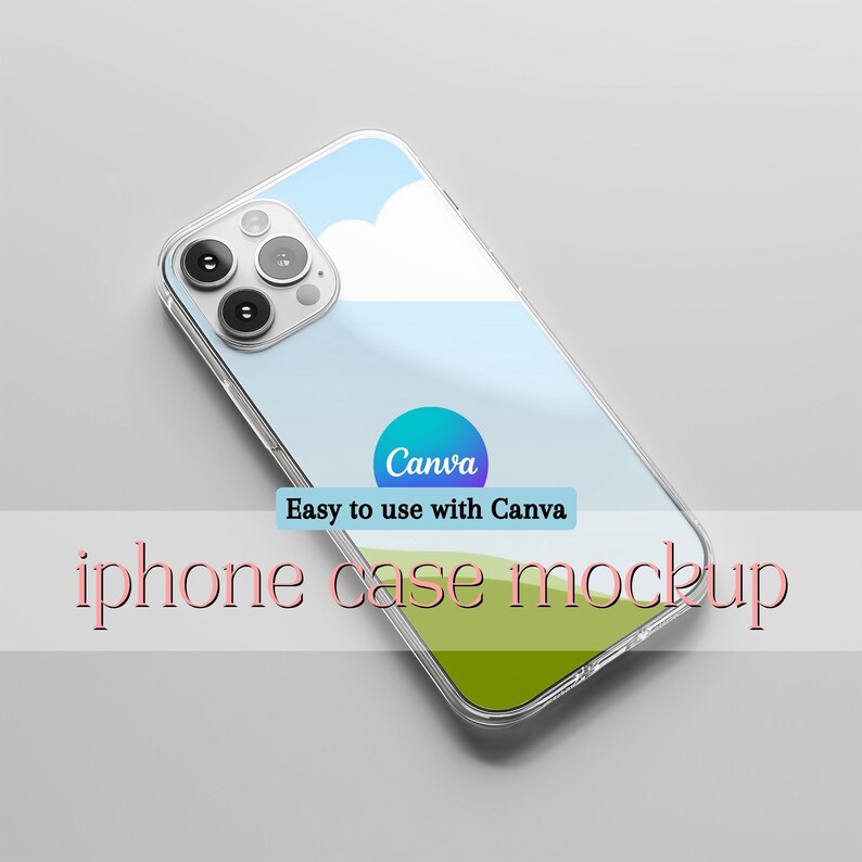 Transparent iPhone Case Mockup Canva Template Studio Instant Download ...