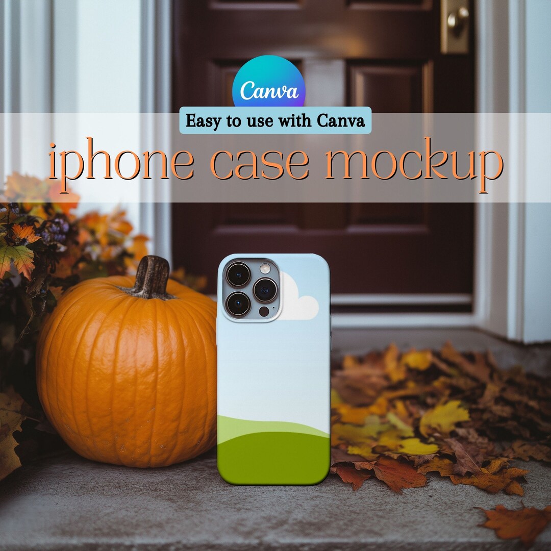 Fall Porch iPhone Case Mockup Canva Template Instant Download Autumn ...