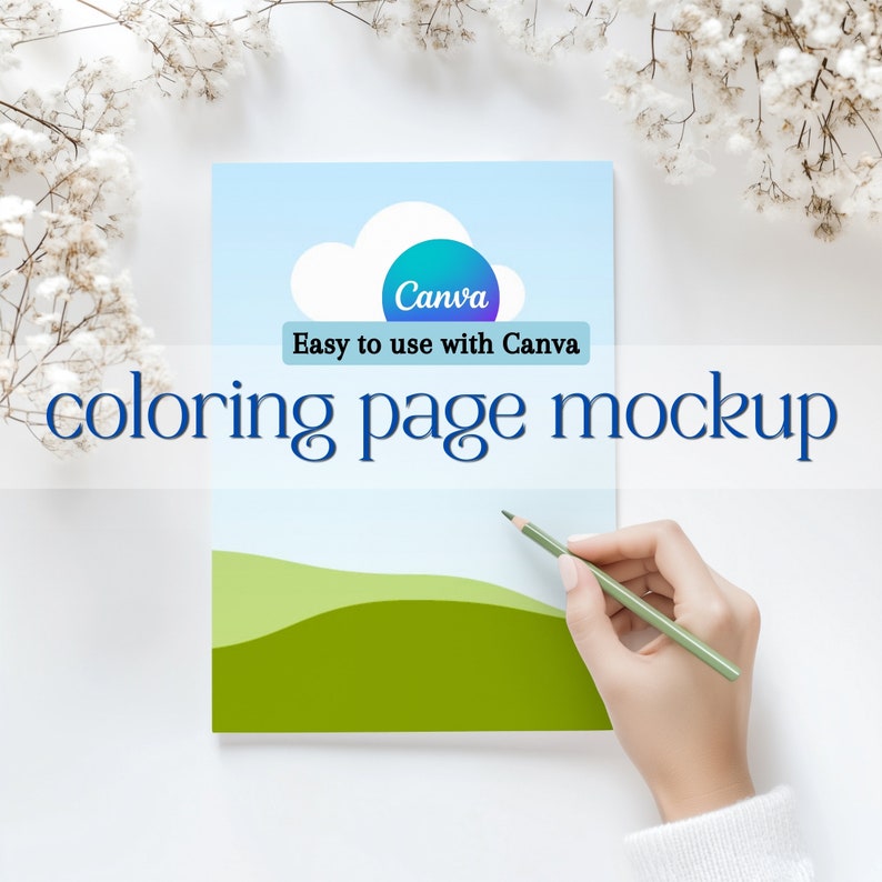 Aesthetic Adult Coloring Page Mockup Canva Template - Etsy