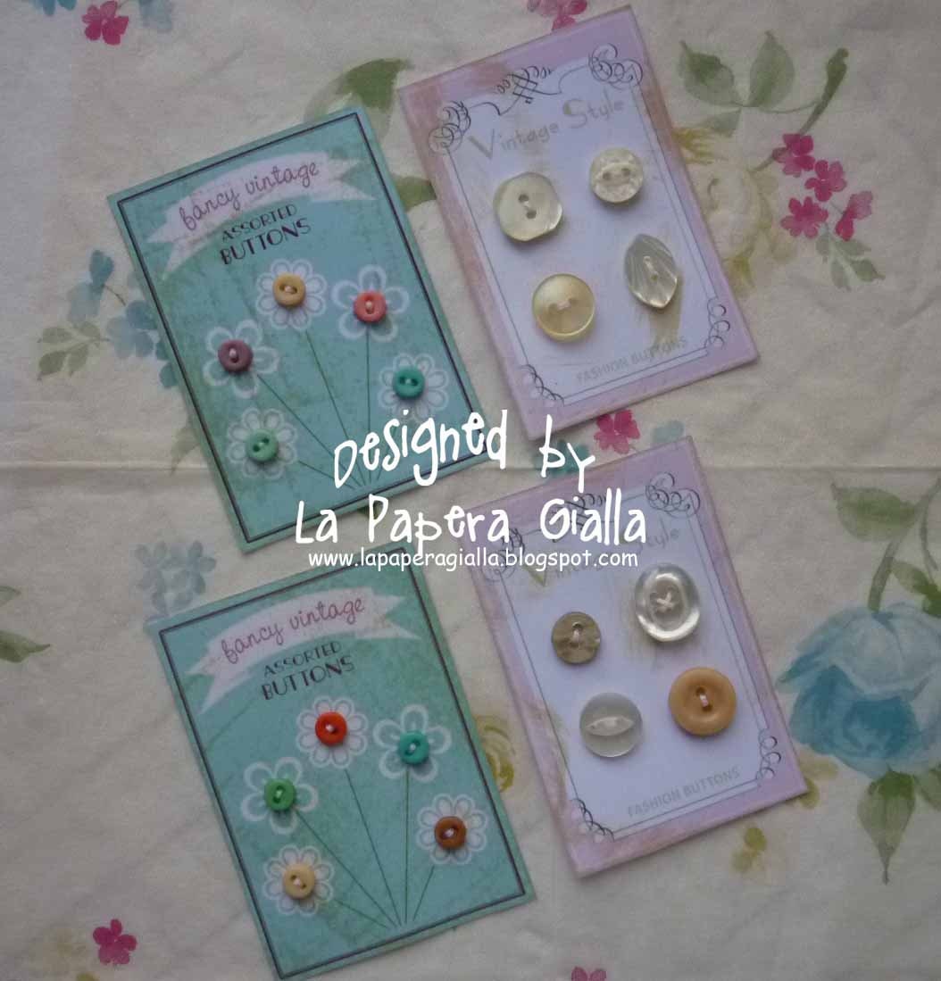 Button Cards Set of 2 Handmade Button Cards - Etsy