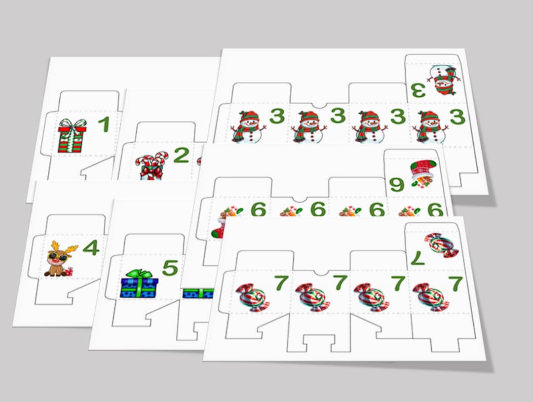 Printable Christmas Calendar | PDF File | 1-24 Box Designs | Christmas ...