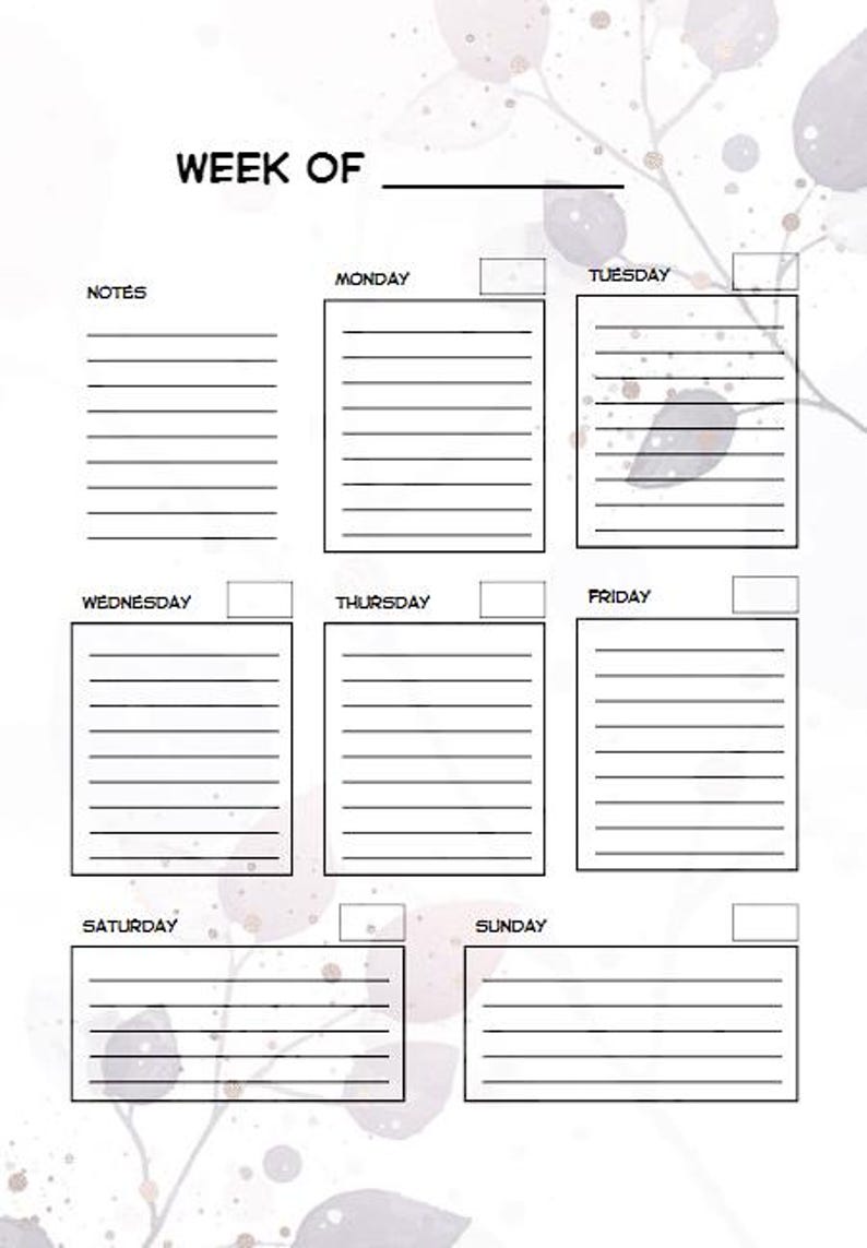 Bundle of 6 | Printable Planner | PDF File | Planner | Monthly Planner ...