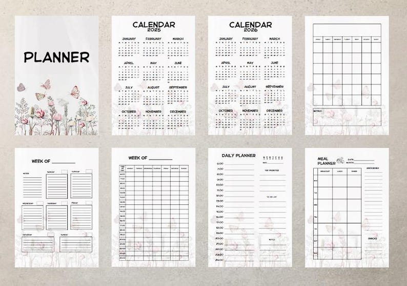 Printable Planner | PDF File | Planner | Monthly Planner | Weekly ...