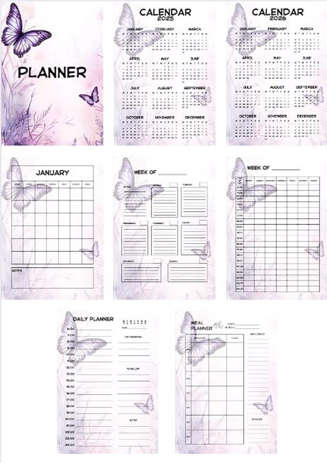 Printable Planner | PDF File | Planner | Monthly Planner | Weekly ...