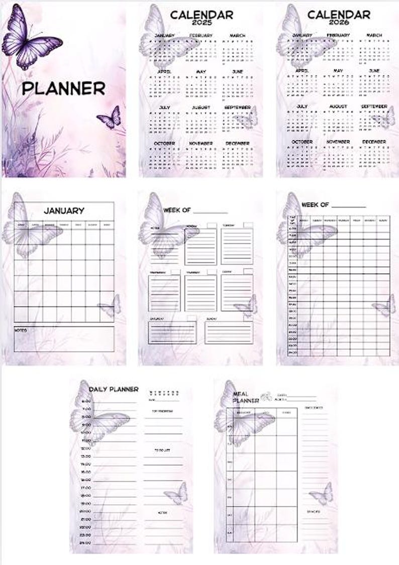 Printable Planner | PDF File | Planner | Monthly Planner | Weekly ...