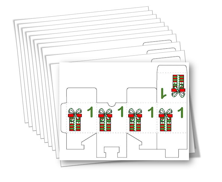 Printable Christmas Calendar PDF File 1-24 Box Designs Christmas ...