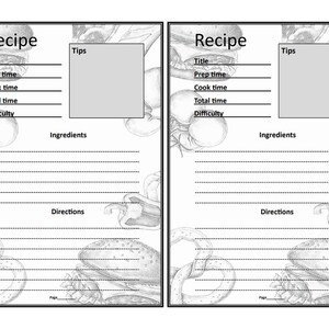 Printable Recipe Cards | Kitchen Help | Printables | Recipe - Etsy