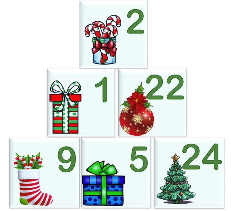 Printable Christmas Calendar | PDF File | 1-24 Box Designs | Christmas ...