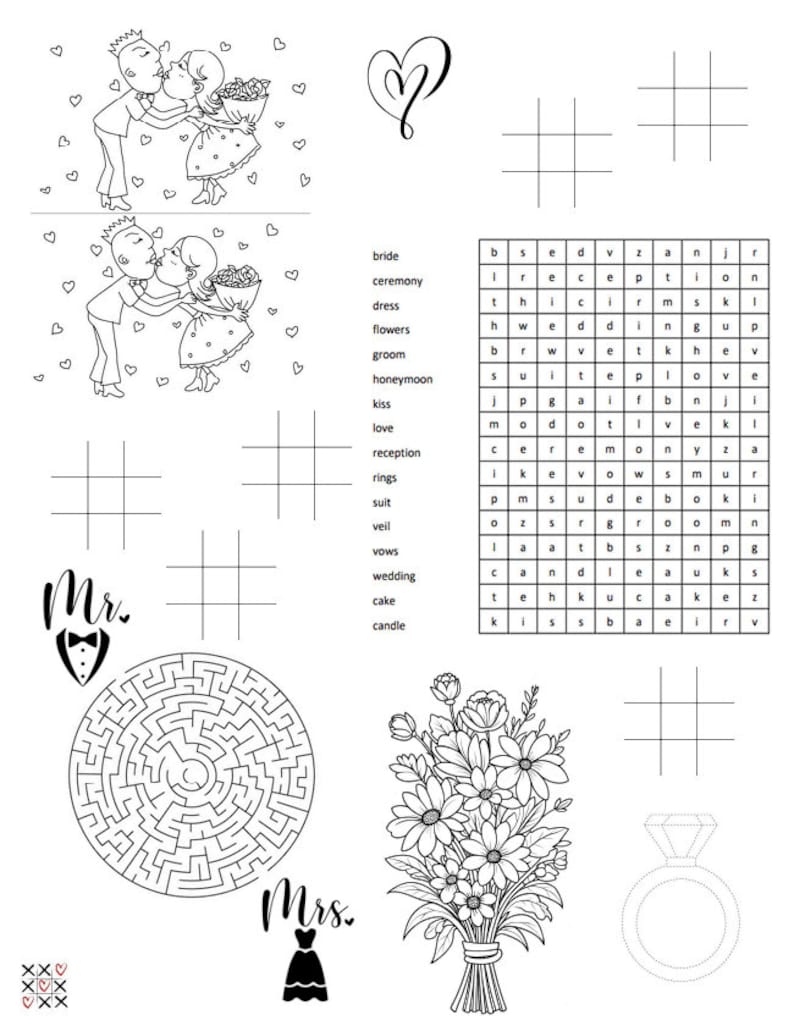 Wedding Activity Kids Activity Printable Game Digital Download ...
