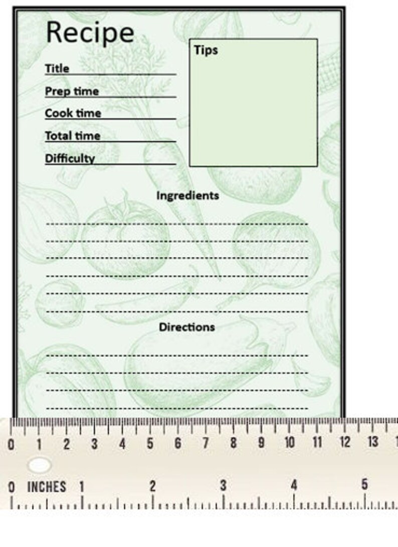 Printable Recipe Cards Printable Pages Food Cards Kitchen - Etsy