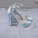 Elegant Light Blue Satin Platform Heels | Baby Blue Open-toe Wedding ...