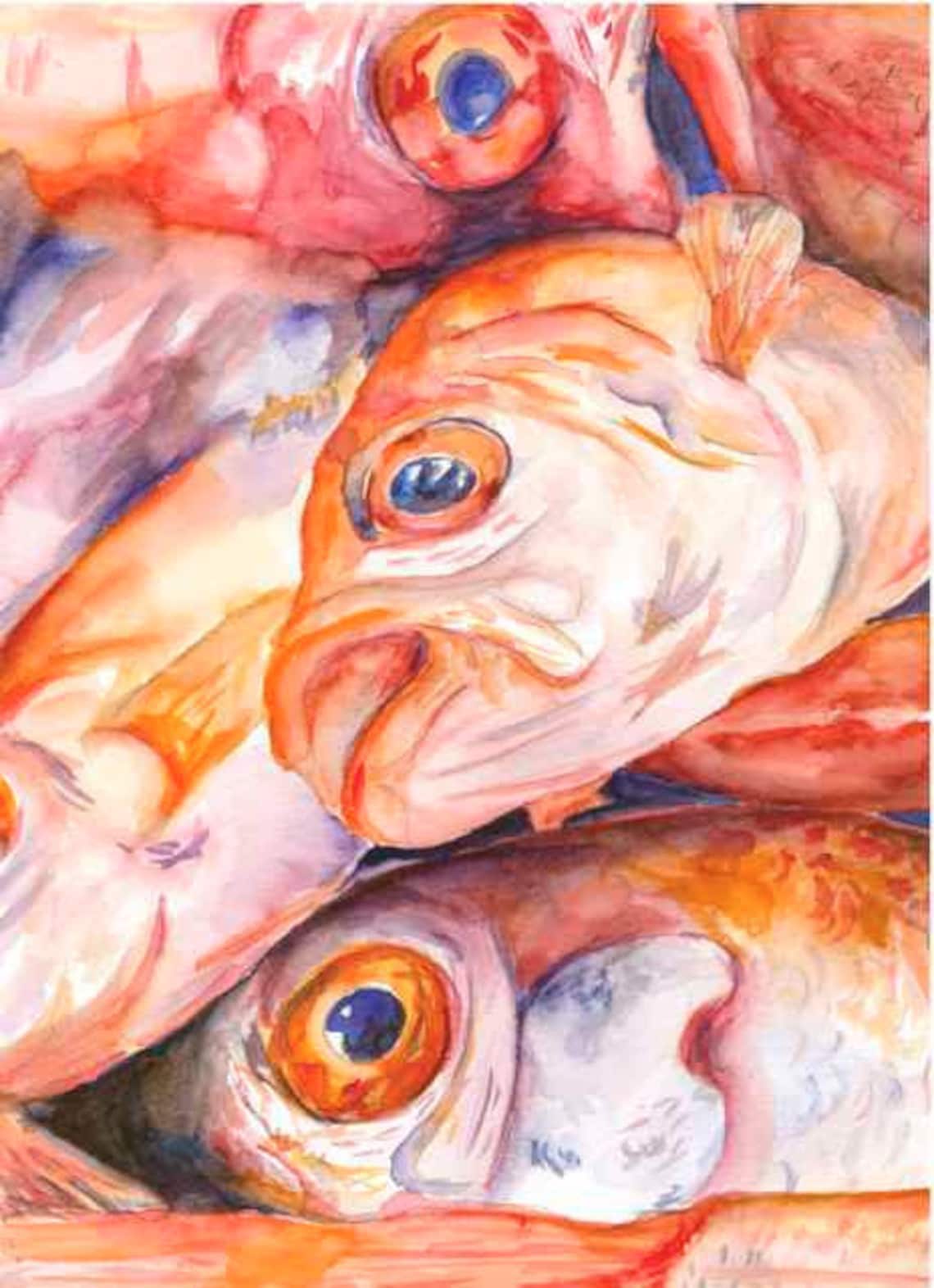 Watercolor Painting, Print, Fish - Etsy