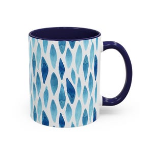 Watercolor Blue Nautical Coffee Mug, Ocean Theme Tea Cup, Maritime ...