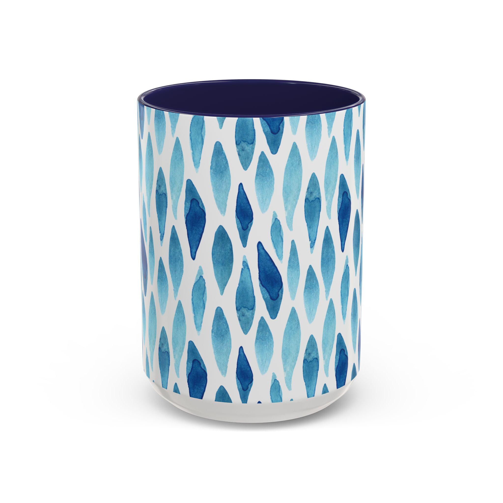 Watercolor Blue Nautical Coffee Mug, Ocean Theme Tea Cup, Maritime ...