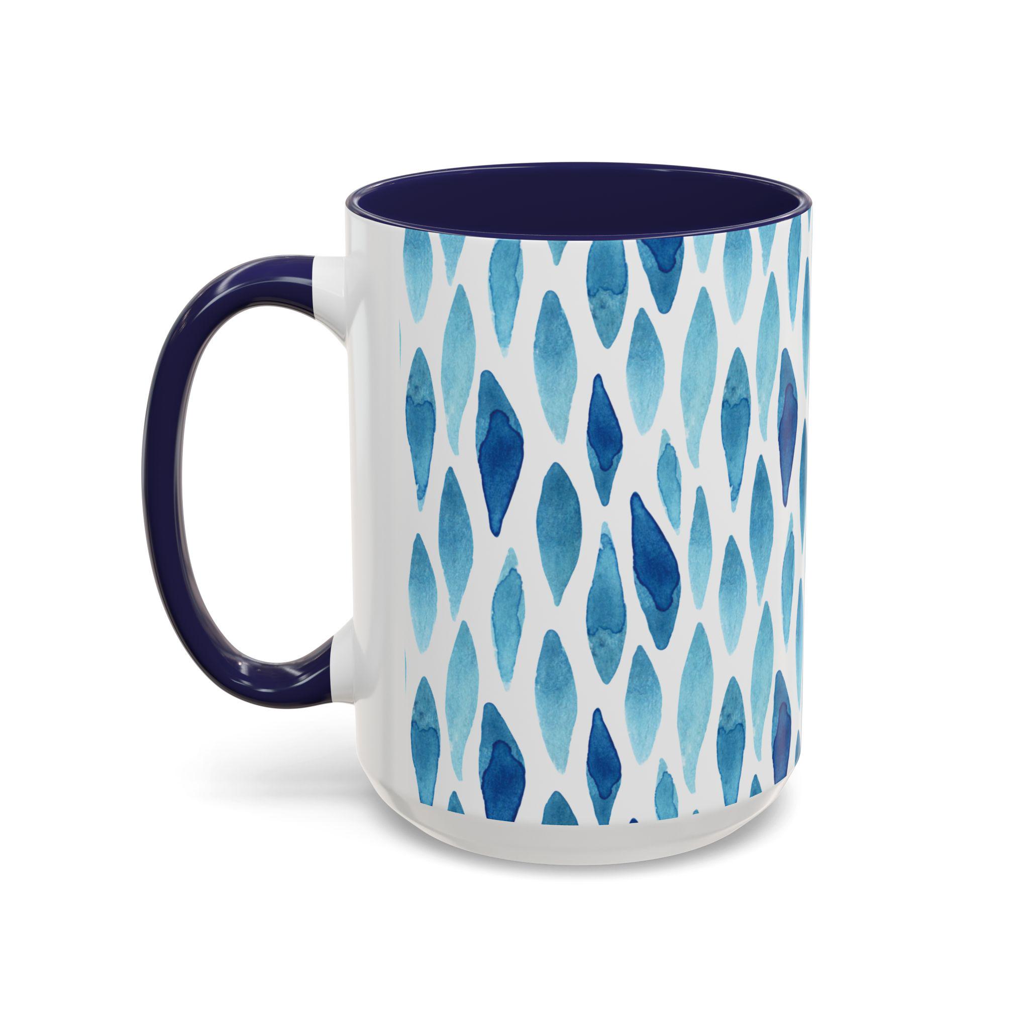 Watercolor Blue Nautical Coffee Mug, Ocean Theme Tea Cup, Maritime ...