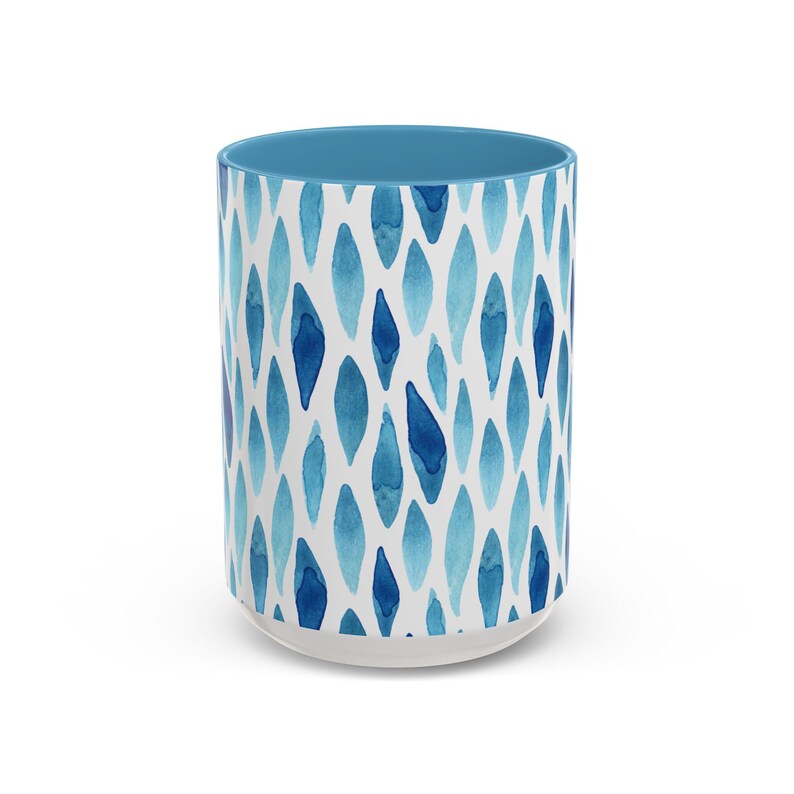 Watercolor Blue Nautical Coffee Mug, Ocean Theme Tea Cup, Maritime ...