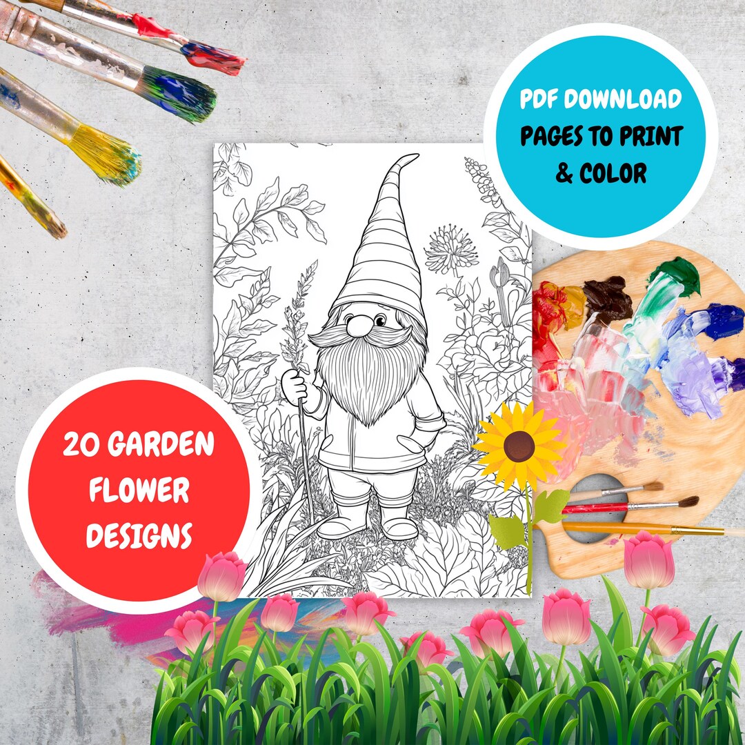 20+ Garden Flowers Coloring Pages for Kids – Instant Download! - Etsy