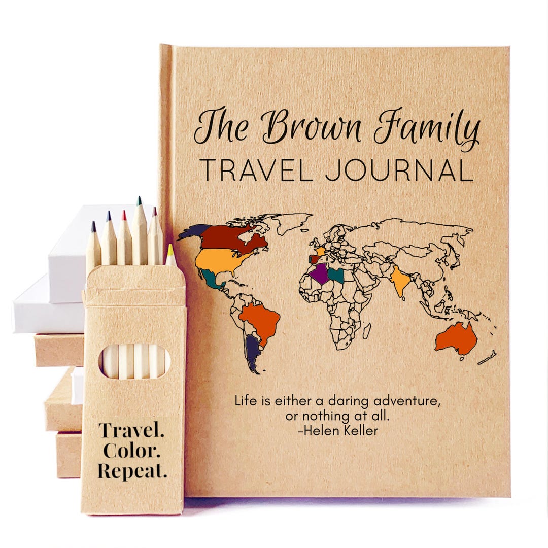 Custom World Travel Journal · Choose Your Travel Map, Pages, Checklist ...