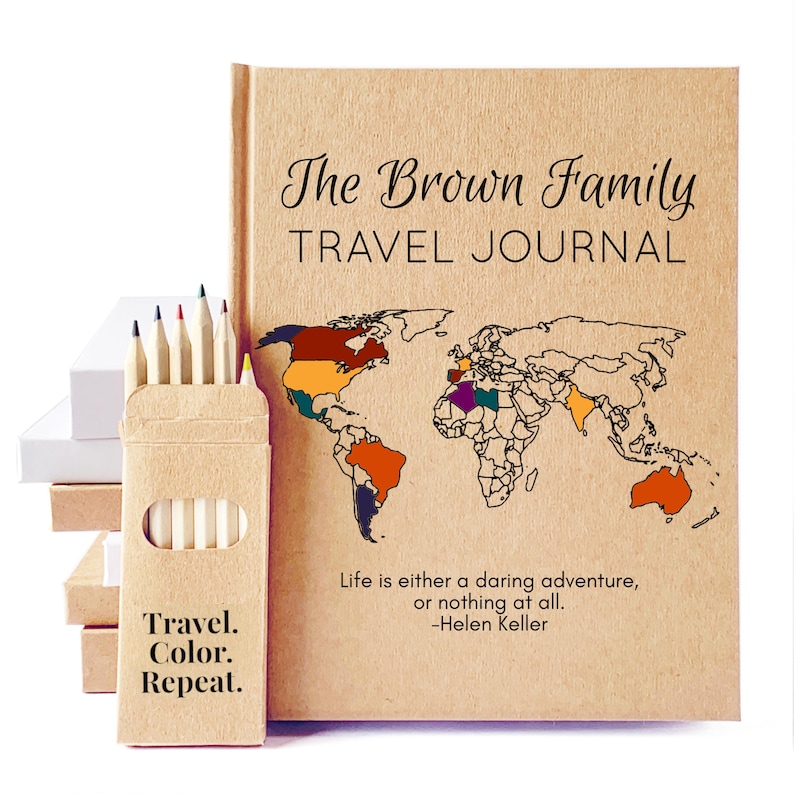 Custom World Travel Journal · Choose Your Travel Map, Pages, Checklist ...