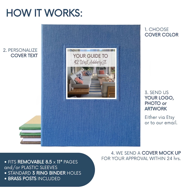Welcome Binder for Airbnb · Custom Guest Book · Hardback Linen Cover ...