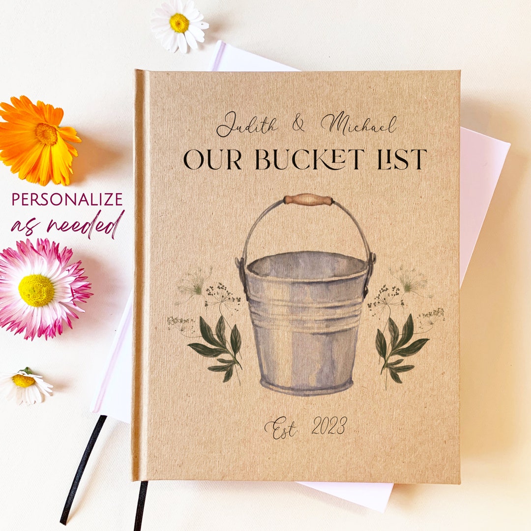 Custom Our Bucket List Book Adventure Travel Journal 1st Paper Wedding ...