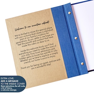 Welcome Binder for Airbnb · Custom Guest Book · Hardback Linen Cover ...