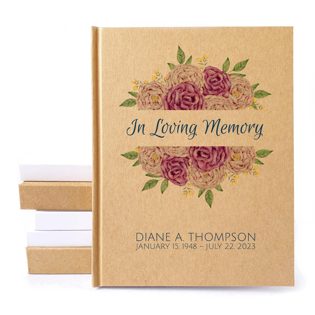 Custom Funeral Sign in Signature Book · Celebration of Life Memory Book ...