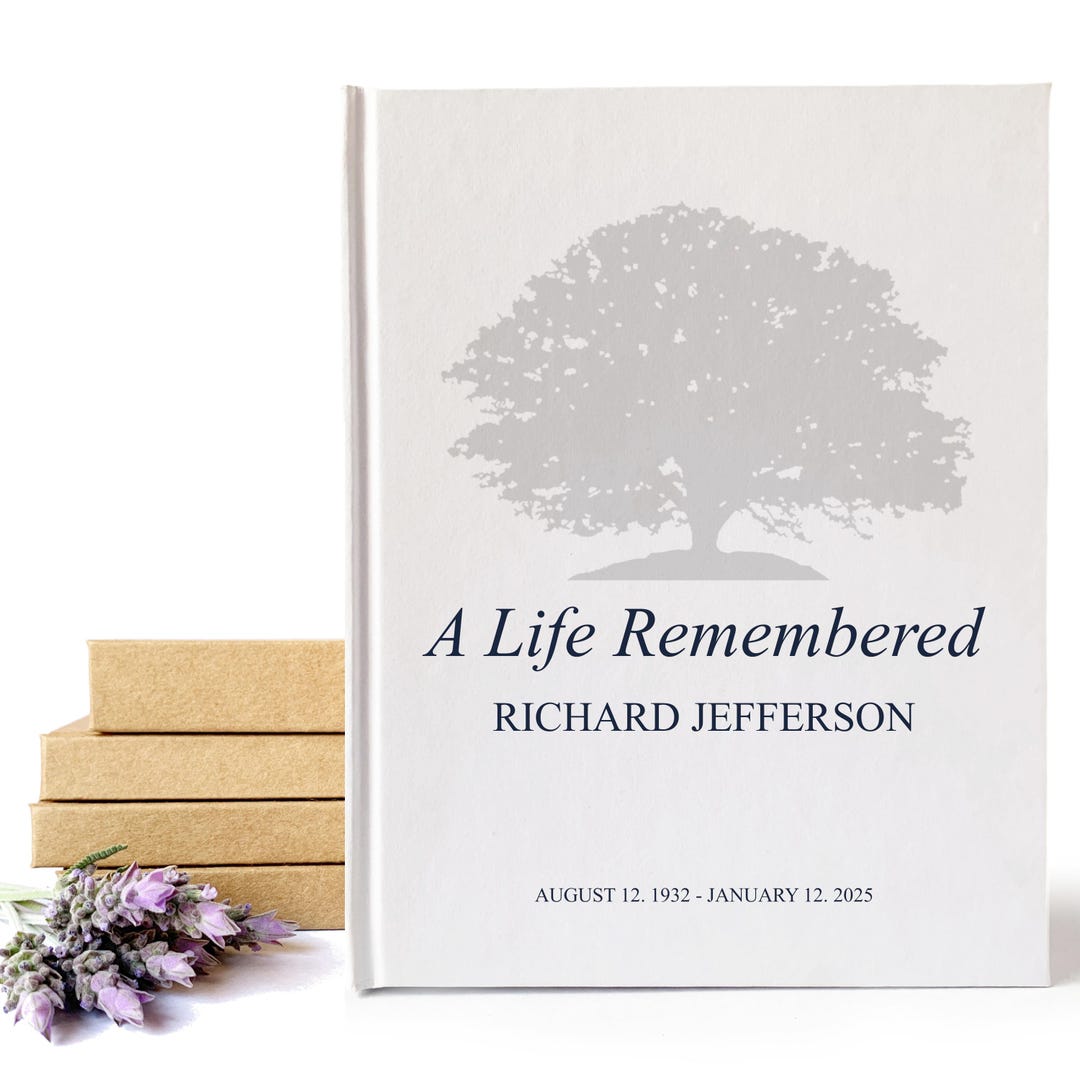 Custom Funeral Guest Book · Celebration of Life Memory Book · Memorial ...