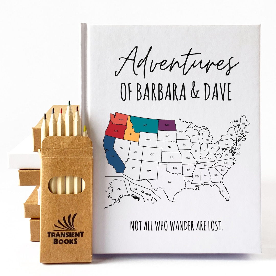 Custom Travel Journal for Couples • Color in the Map • You Personalize ...