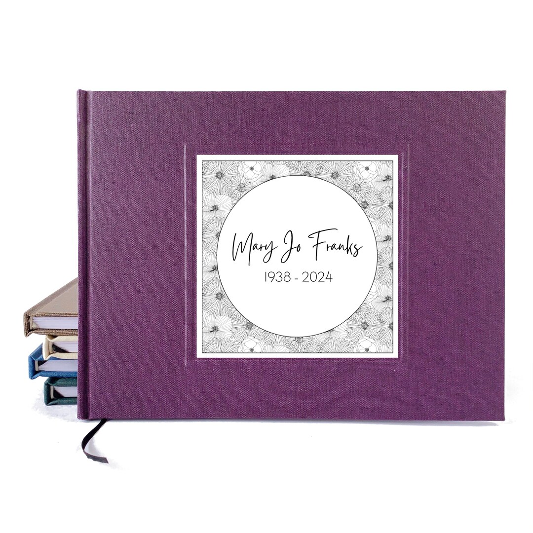 Custom Funeral Guest Book · Celebration of Life Memory Book ...