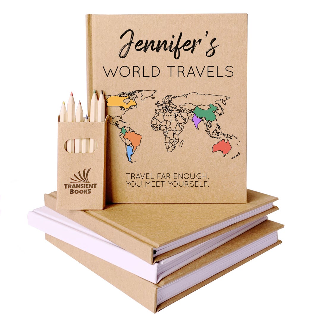 Custom World Travel Journal Gap Year Plan Notebook Birthday Gift Book ...