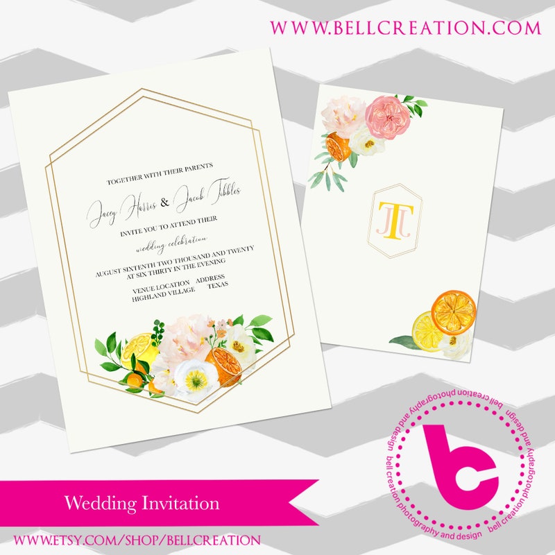 Citrus Wedding Invitation - Etsy