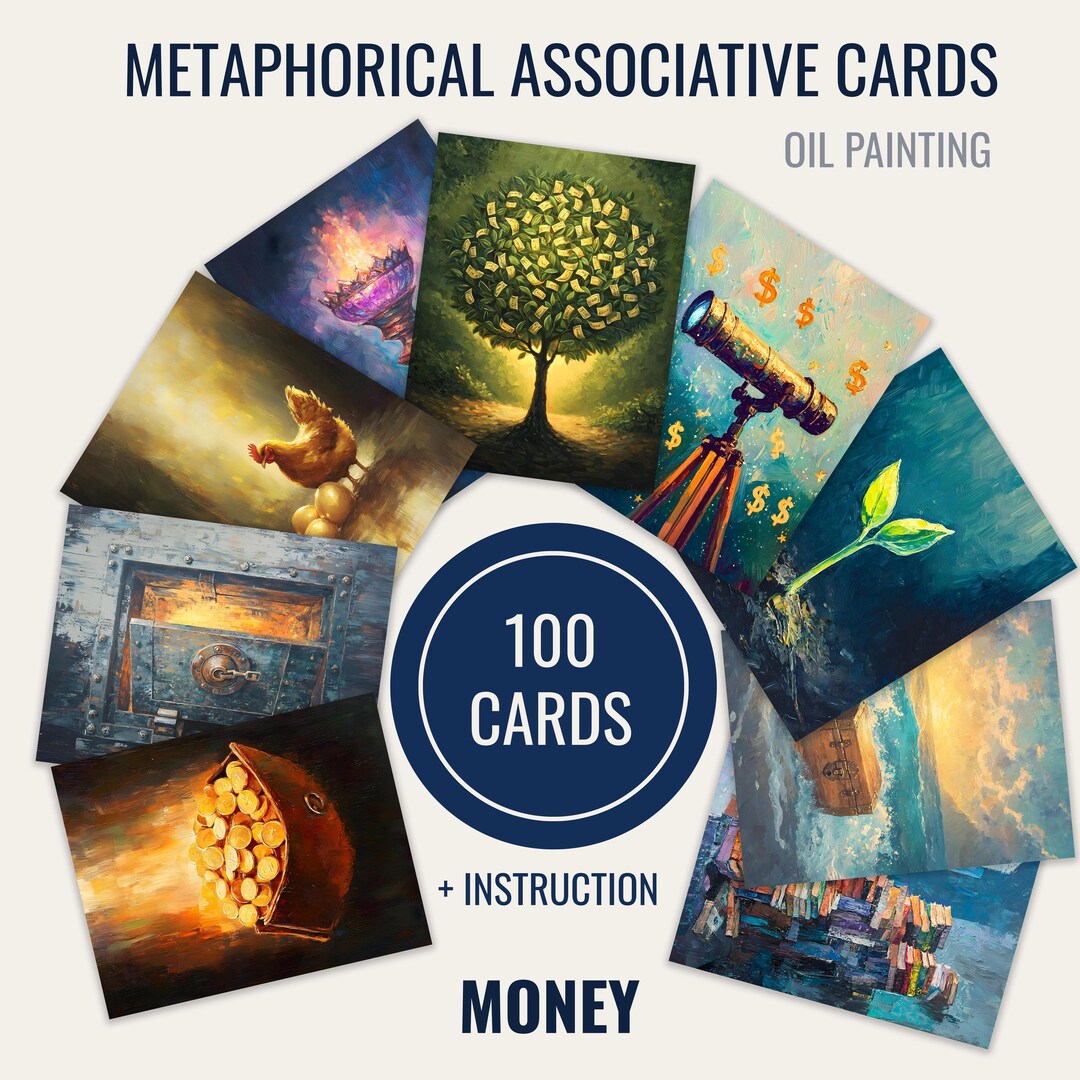 100 Associative Metaphorical Cards Theme Money for Therapy and Self ...