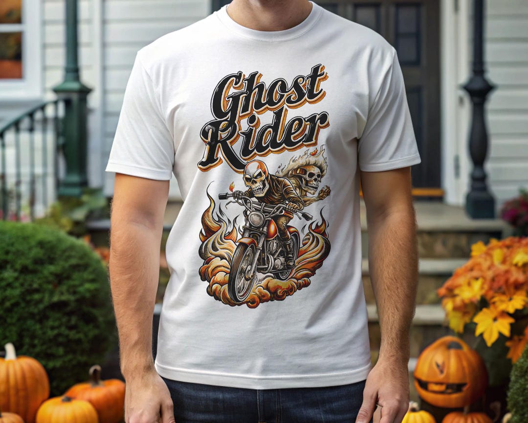 Ghost Rider Tshirt, Halloween Ghost Shirt, Skeleton Shirt, Halloween ...