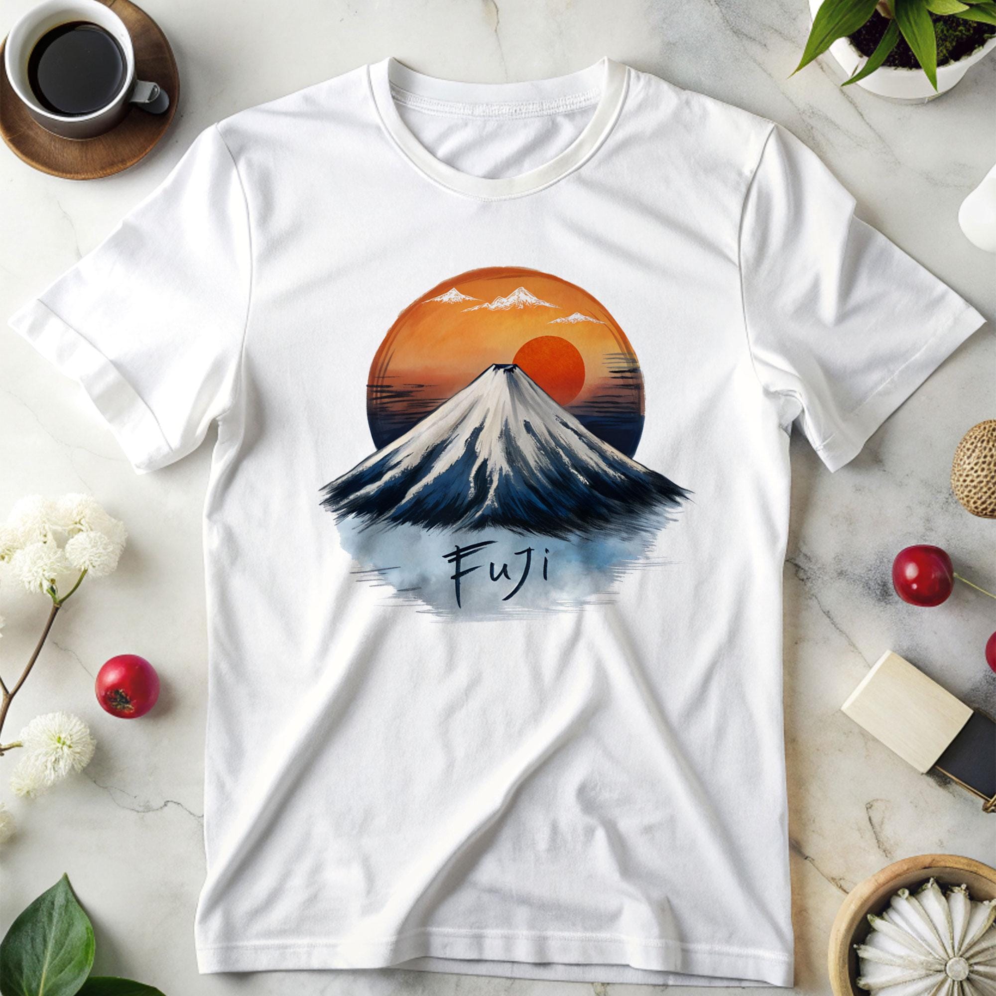 Fuji Mountain Tshirt, Japanese Landscape Shirt, Mount Fuji Graphic Tee ...