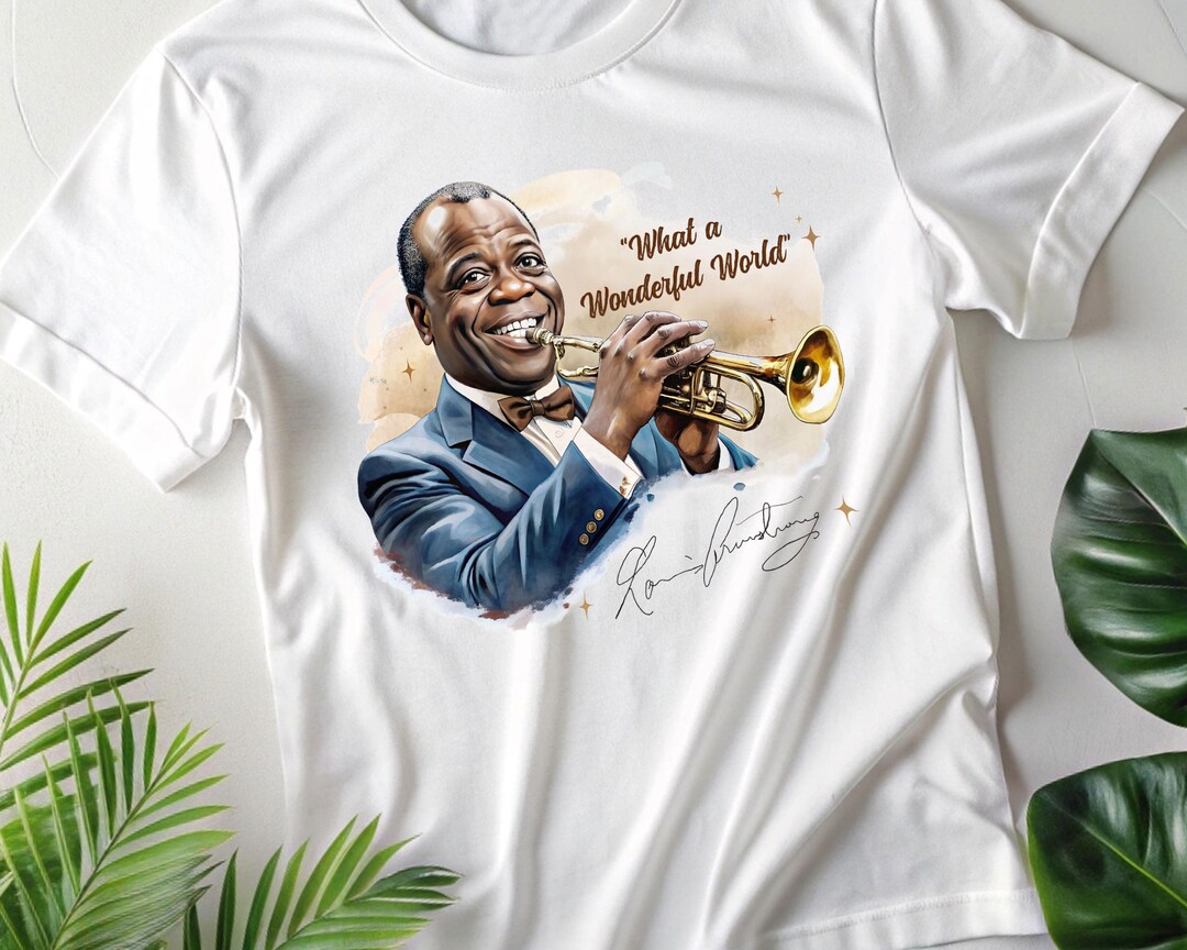 Louis Armstrong Tshirt, Jazz Music Shirt, Retro Jazz Tshirt, Iconic ...