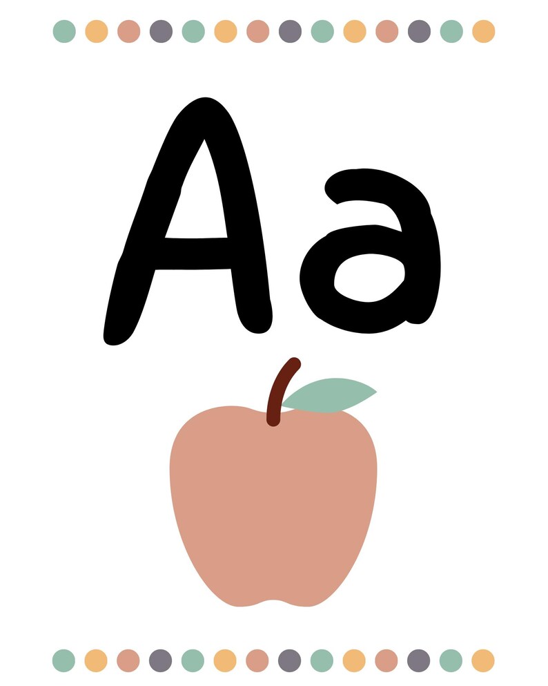 Alphabet Letter Posters for Classroom Colorful Minimalistic DIGITAL - Etsy