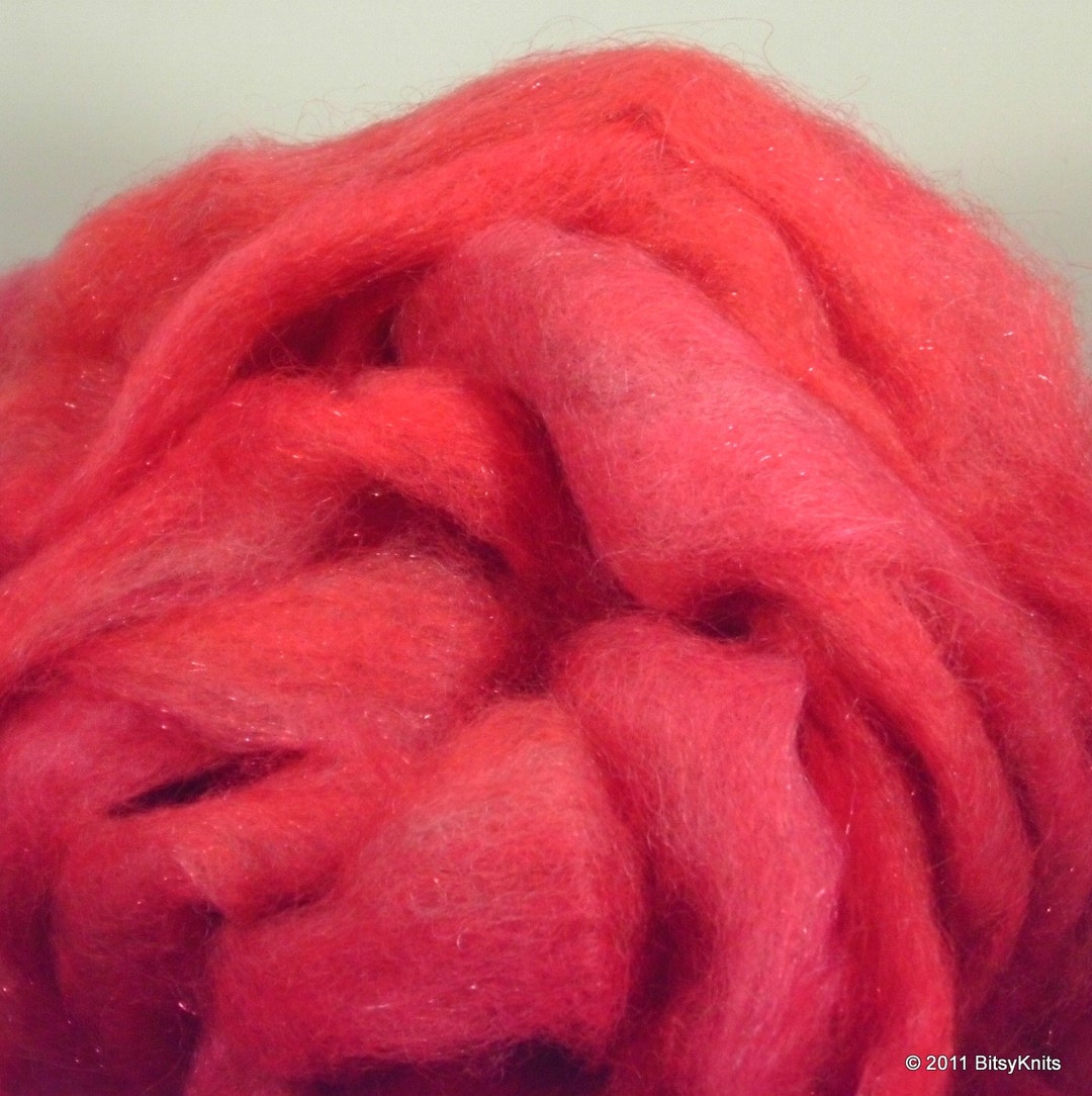 Carded Roving Romney Mohair Firestar "be Careful, It's My Heart" - Etsy