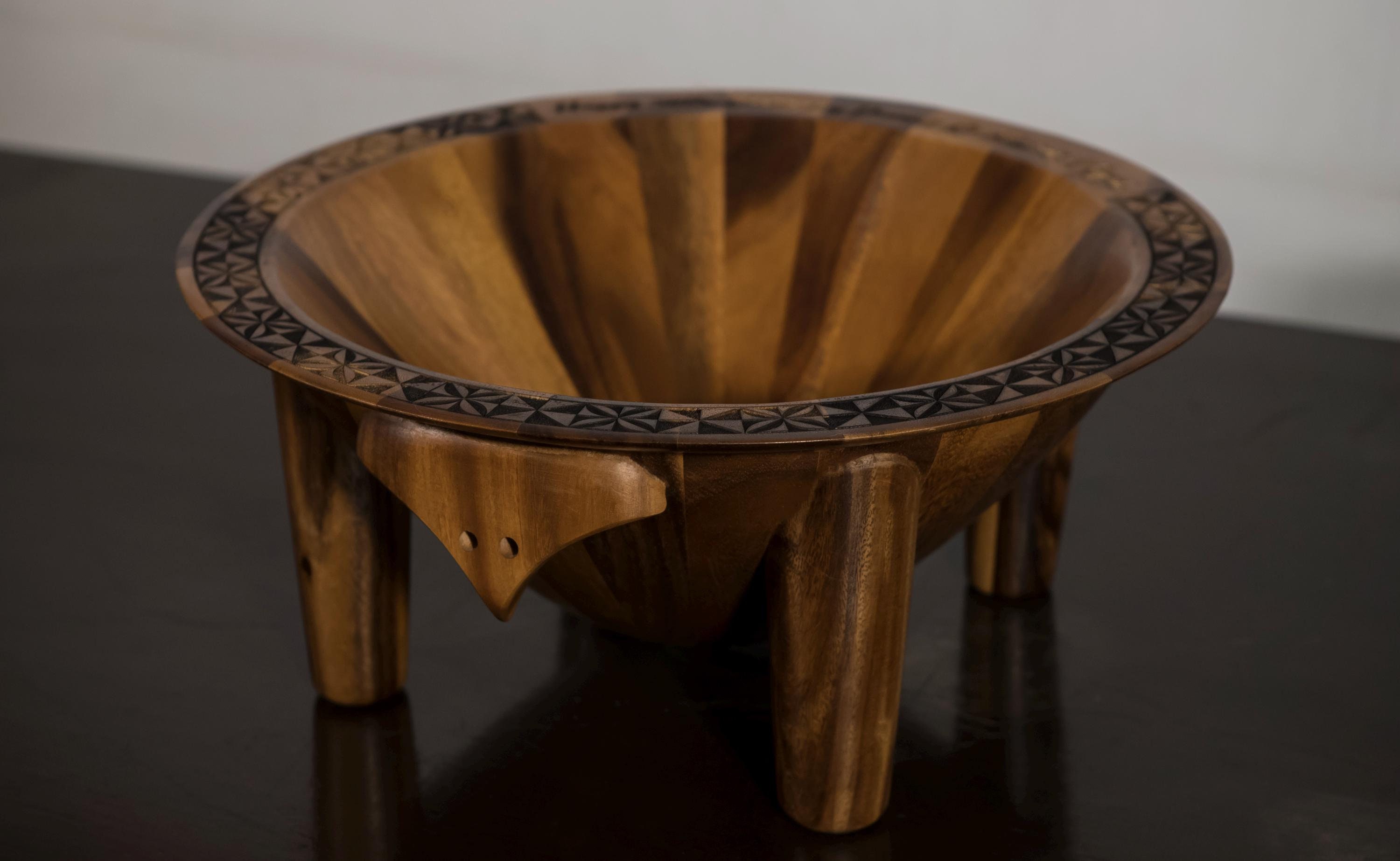 Custom Tanoa Kava Bowl - Any Design on the Rim (patterns, Text, Logos ...