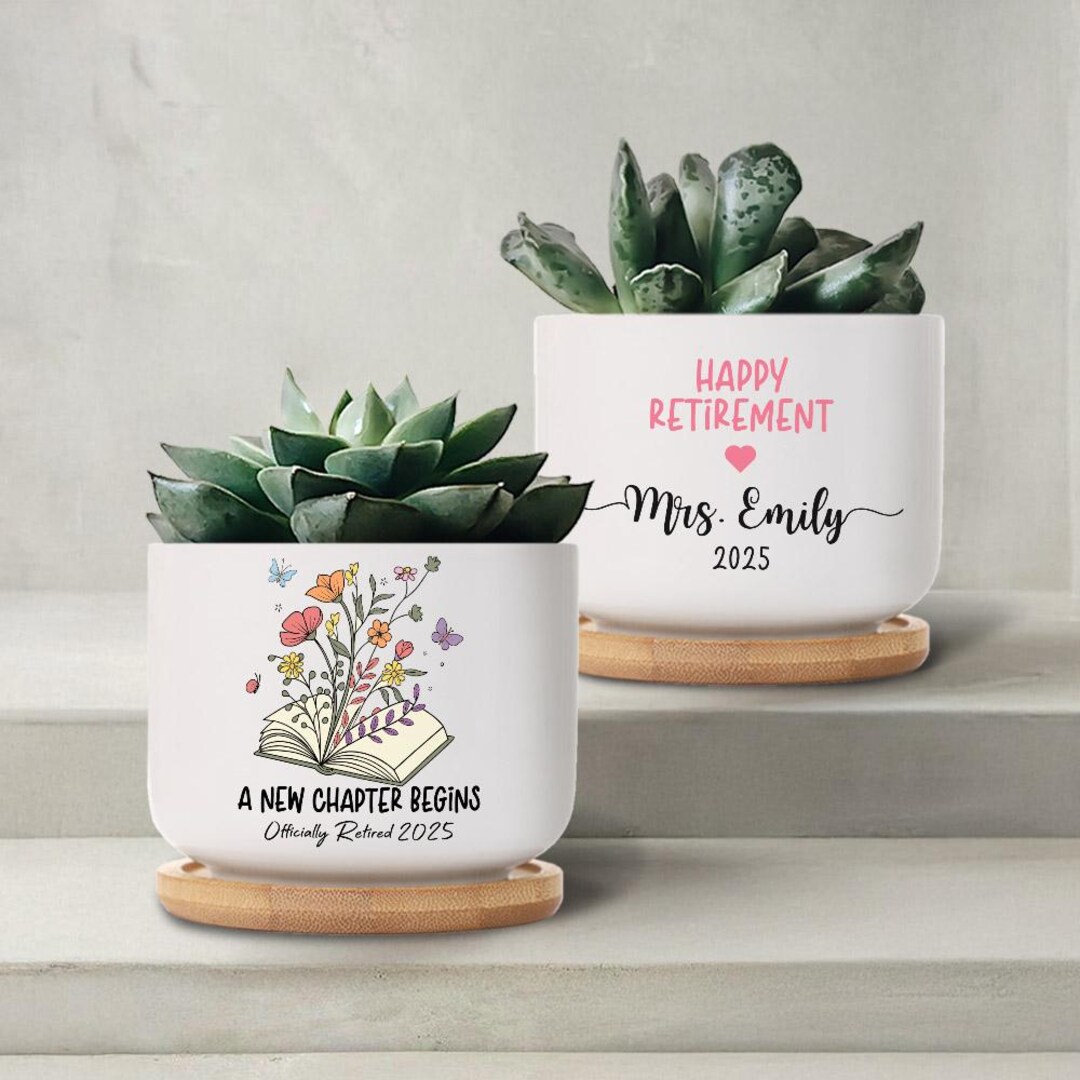 Custom Retirement Plant Pot, A New Chapter Begins, Retirement Gift for ...