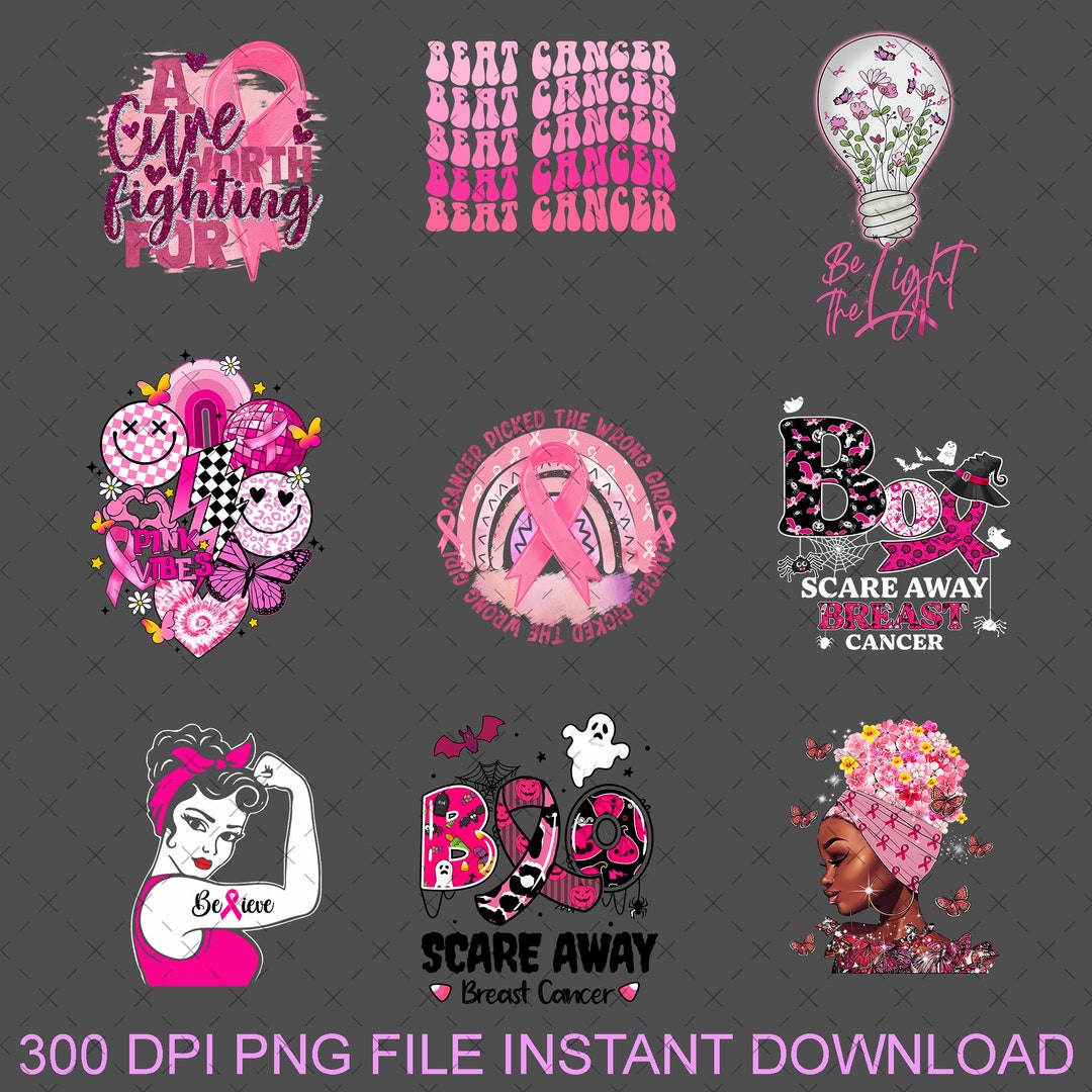 Breast Cancer Awareness Png Bundle, Boo Scare Away Breast Cancer Png ...
