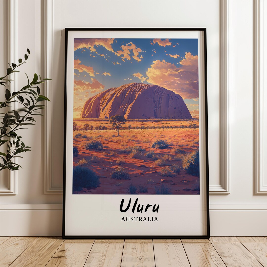 Uluru Australia Travel Poster: Minimalist Wall Art Print (digital Print ...