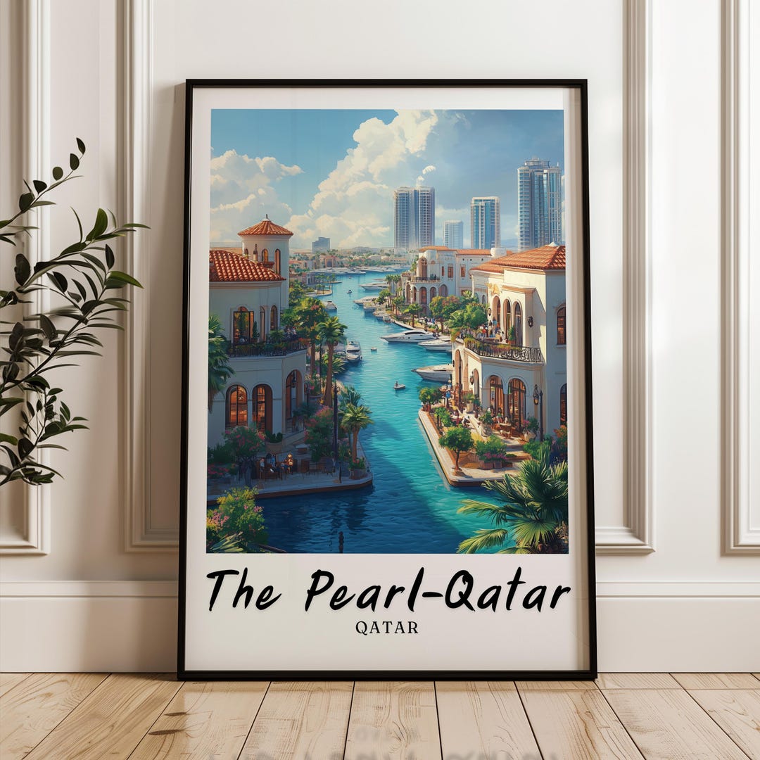 The Pearl-qatar Travel Poster: Qatar Illustration (digital Download) - Etsy
