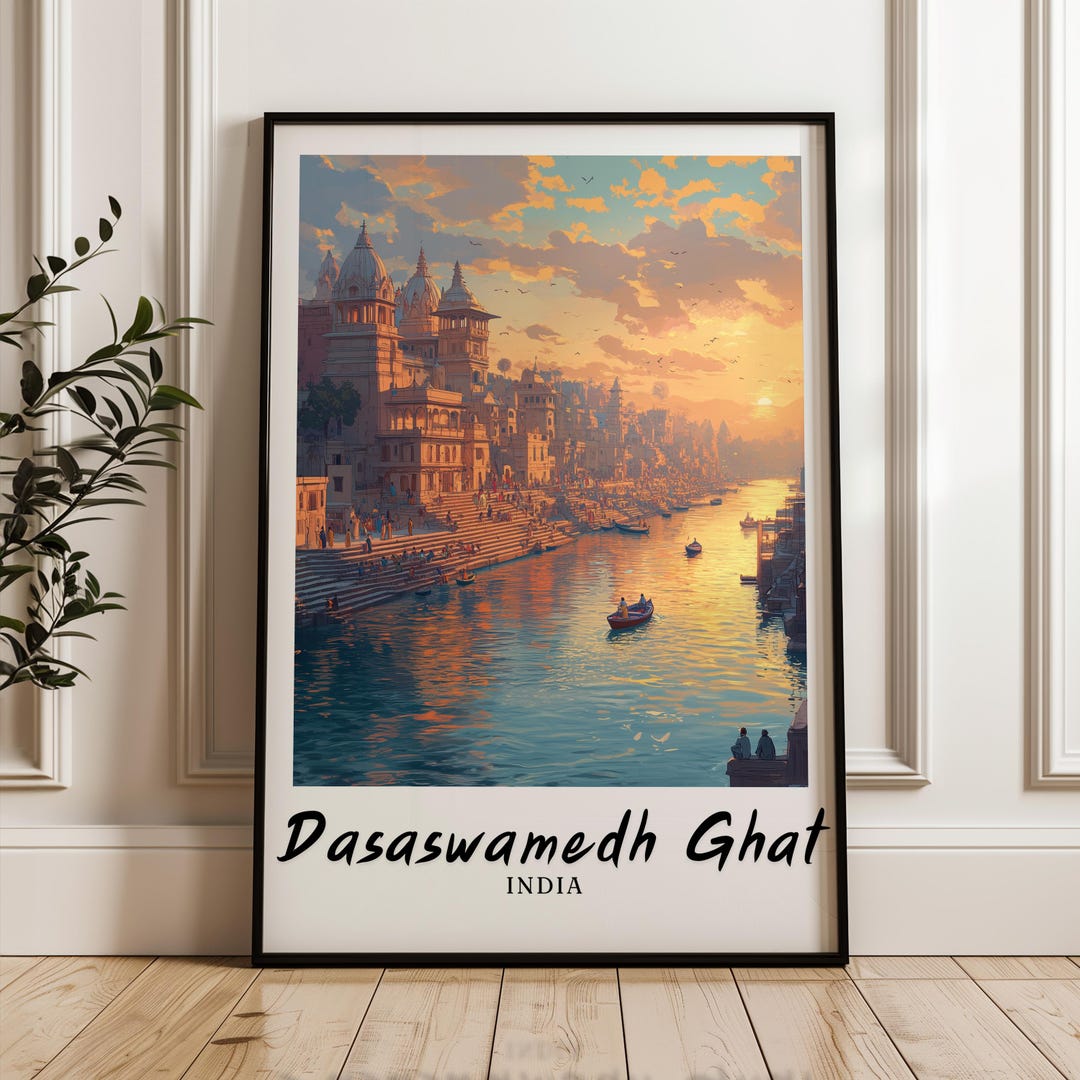 Dasaswamedh Ghat India Print: Varanasi Illustration (digital Download ...