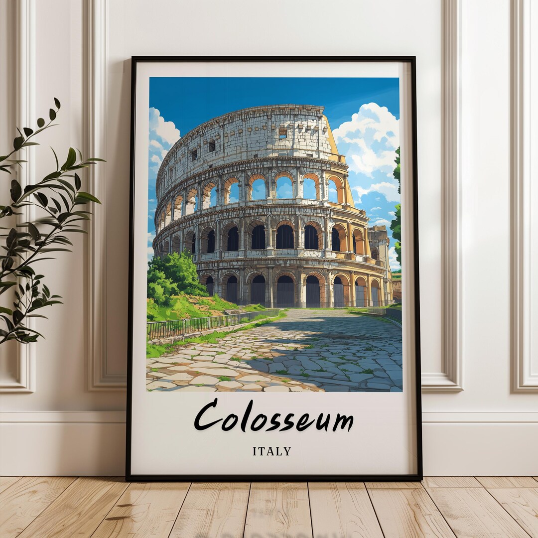 Colosseum Italy Travel Poster: Minimalist Wall Art (digital Download ...