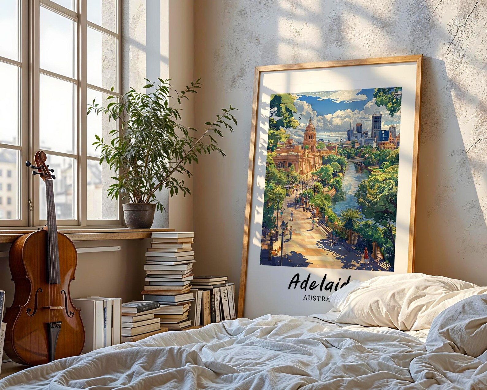 Adelaide Australia Travel Poster: City Skyline Art Print (digital Print ...