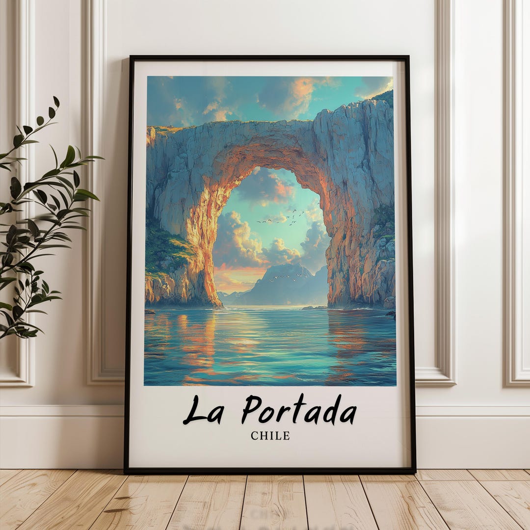 La Portada Travel Print,la Portada Illustration,chile Poster,chile,la ...