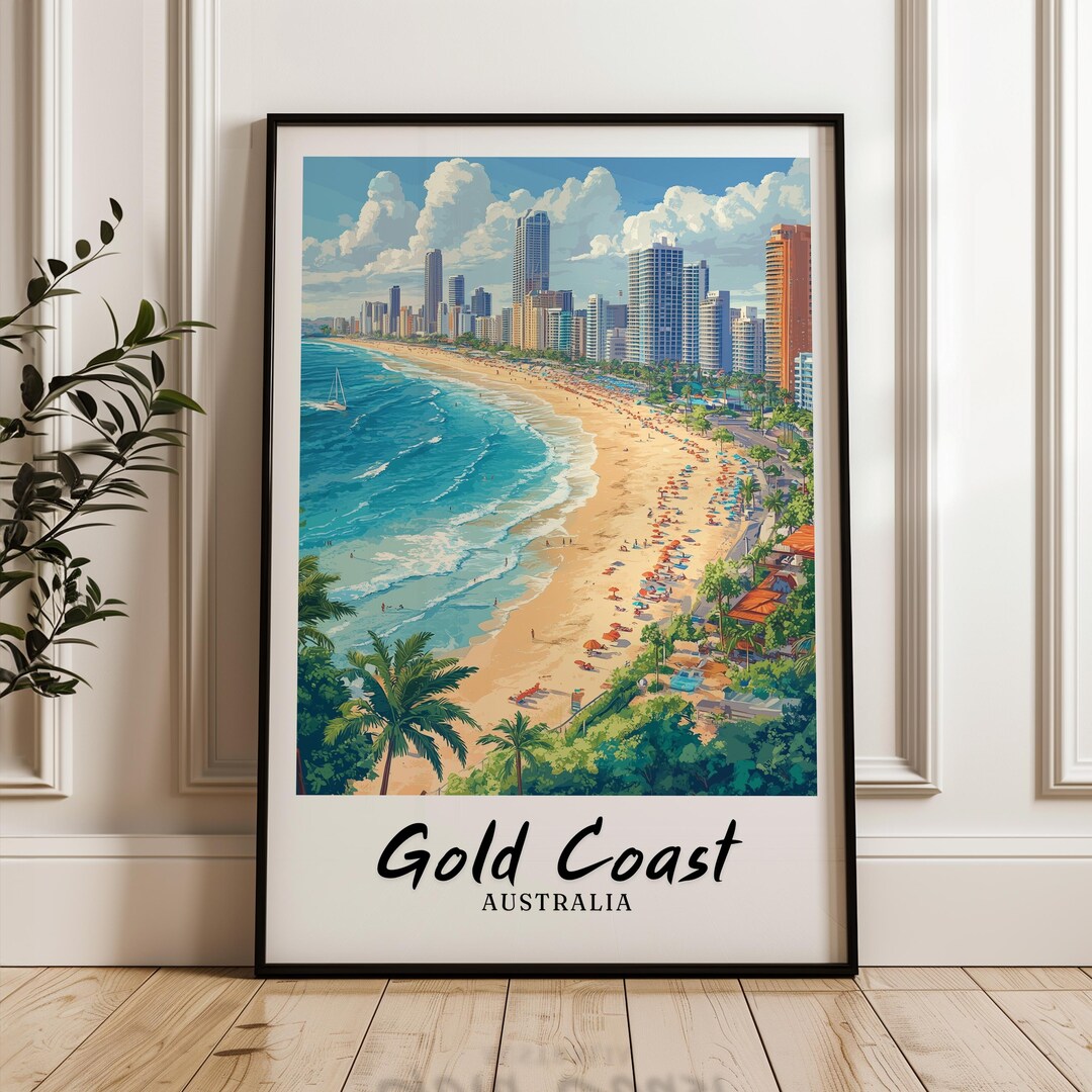 Gold Coast Australia Wall Art,prints,travel Poster,digital Print,wall ...