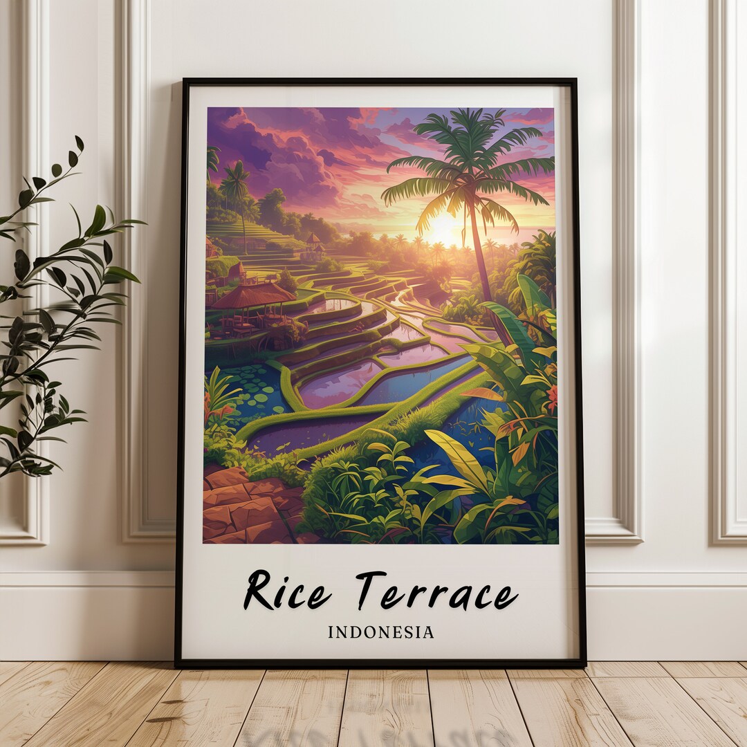 Rice Terrace Indonesia Wall Art,art,prints,travel Poster,digital Print ...